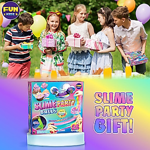 25 Variety Slime Balls Party Favors for Kids, FunKidz Bulk Premade Slime Pack Gift Toys for Girls Boys 6-12 with Galaxy, Butter, Cloud, Unicorn, Mermaid, Glow, Clear Slimes
