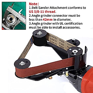 Belt Sander Attachment Grinder YSJWAER - Adapter Angle Grinder Sanding Attachment Polisher 5/8-11 Thread