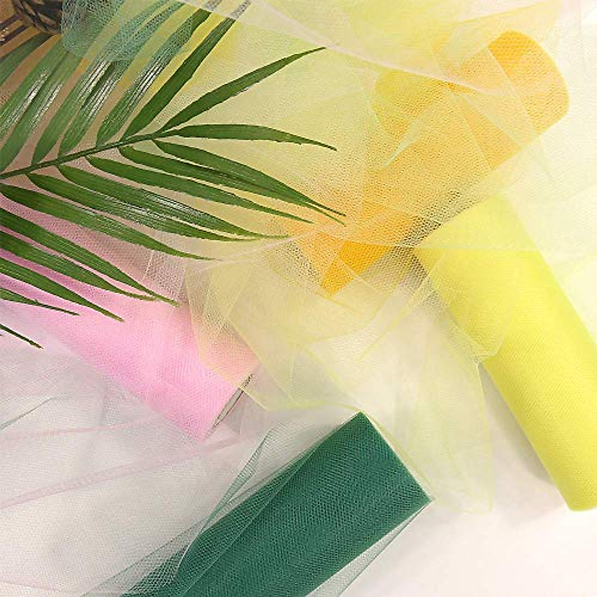 Sailing-go 7-color rainbow tulle reel gauze mesh reel gauze fabric reel 6 inches wide 25 yards. 0.4 inch wide, 25 yards long golden ribbon, 59 inch size ruler for table skirt rainbow party tulle skirt