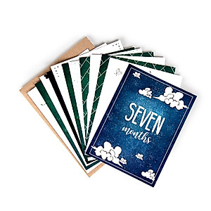 JumpOff Jo - Baby Bundle: Baby Crib Mattress Sheet & 24 Milestone Cards - Photoshoot Props, Soft Cotton Crib Sheets, Breathable, Fits Standard Crib, 28"x52", Liohearted