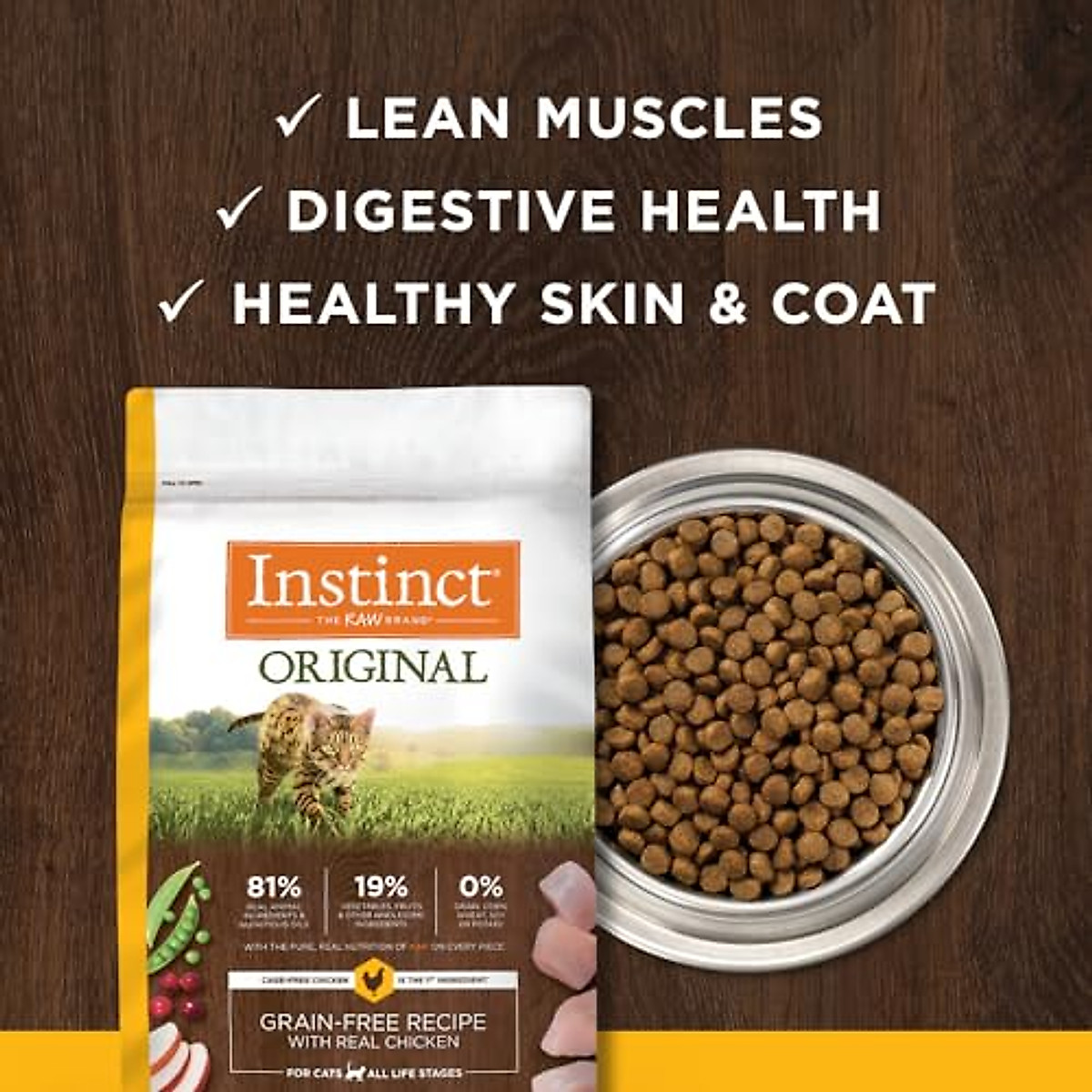 Instinct Original Grain Free Recipe with Real Chicken Natural Dry Cat Food, 11 lb. Bag