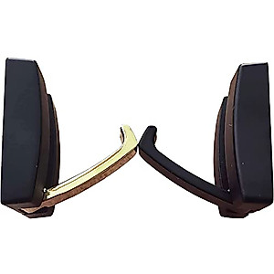 2 pcs Folding Wall Hooks Towel Hanger Coat Clothing Holder for Bathroom Bedroom (Black&Gold)