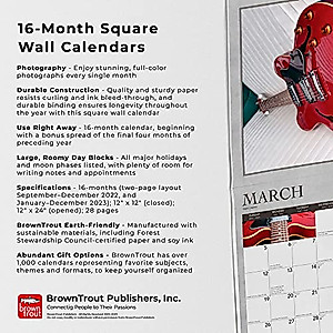 Vintage Guitars | 2023 12 x 24 Inch Monthly Square Wall Calendar | Foil Stamped Cover | BrownTrout | Instrument Classic