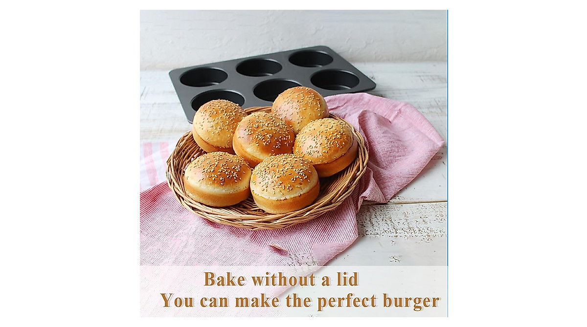 Elesinsoz Jumbo English Muffin Pan with Lid - Nonstick Baking Tray for ...
