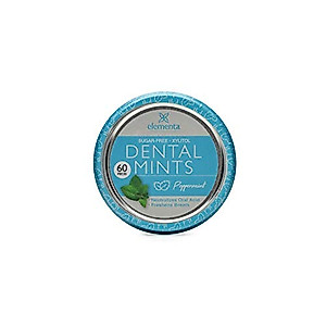 Elementa Natural Sugar Free Hard Candy Breath Mints, Low Carb with Xylitol for Improved Oral Care | Non-GMO + Vegan Friendly, Neutralizes Oral Acid, Soothes Dry Mouth | Wintermint 44g