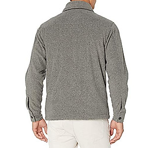 Amazon Essentials Men's Long-Sleeve Polar Fleece Shirt Jacket, Charcoal Heather, Medium