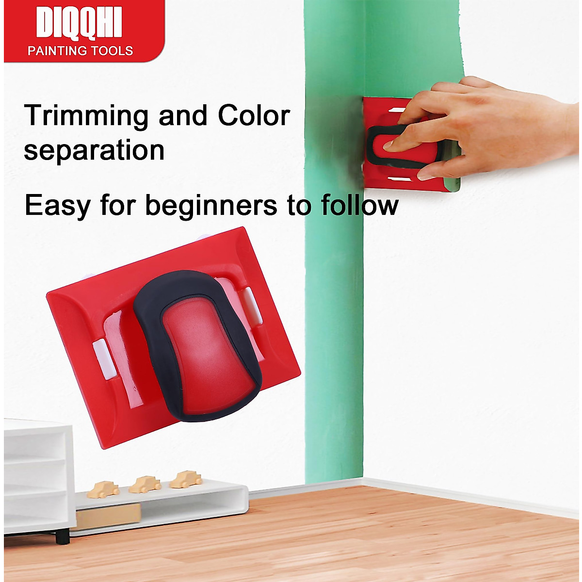 DIQQHI Paint Edger Trimmer with 2 Replacement Pads | Paint & Trim Tool for Walls, Ceilings, Corners, and Edges