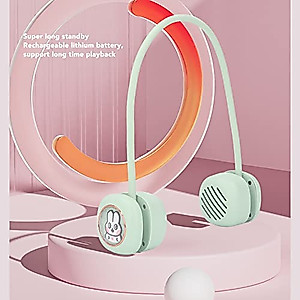 Neckband Portable Bluetooth Speakers, Wireless Wearable Personal Body Speaker with Outdoor Light, High Fidelity 3D Stereo Sound, APTX Lossless Decoding for Home Sport Outdoor (Light Green)