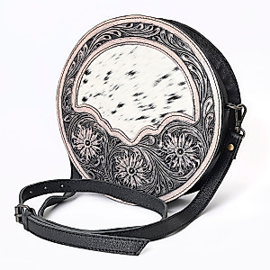 Merbaa Western Canteen Round Bag Luxurious Cowhide Leather Messenger Bag for Women - Your Ultimate Style Companion for Every Occasion