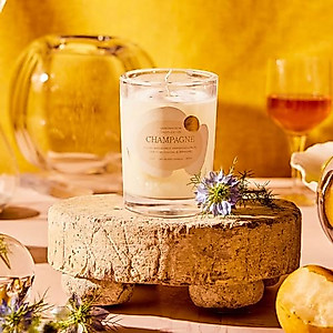 Rewined - Premium Champagne Scented Candles (6oz) - Velvety Smooth, Smoky Scented with Notes of Peony, Bergamot, Peach Blossom & Brioche - Non Toxic Candles