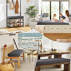 FINDEN Bench Cushion 45 inch, Non-Slip Bench Cushion for Indoor/Outdoor Furniture, Long Seat Cushion for Window Patio Piano Garden Storage, (45x18x3) Brown