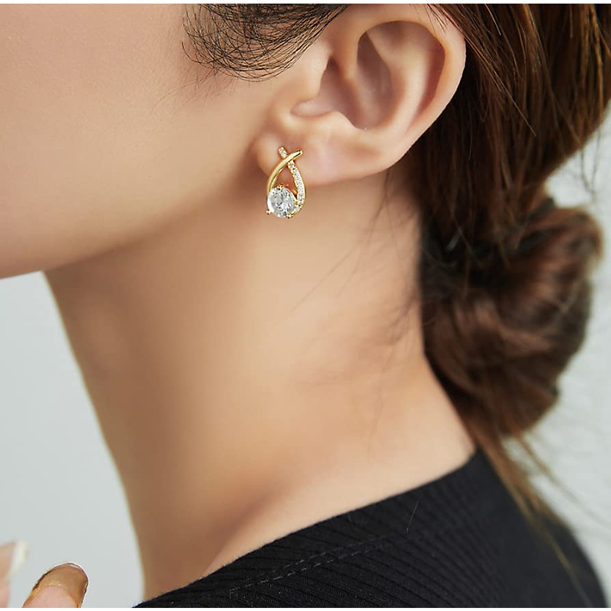 Gold Korean Style Cross Stud Earrings | Fashion Jewelry | For Women and Girls