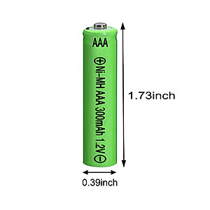 FULIN 12 Packs 1.2V AAA 300mAh Ni-MH Rechargeable Batteries for Solar Lights (AAA Size)
