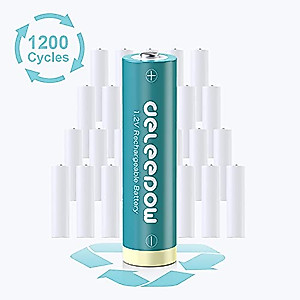 Deleepow AA Rechargeable Batteries Ni-MH, 3300mAh Long Lasting, 1.2V 1200 Cycles Rechargeable AA Batteries- 24 Count for Household and Business Devices