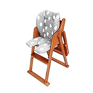 Twoworld High Chair Cushion, Large Thickening Baby High Chair Seat Cushion Liner Mat Pad Cover Breathable Suitable for All Kinds of Baby Dining Chairs (Fashion Gray Clouds)