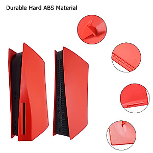 PS5 Faceplate Console Replacement Cover for Disk Console DOBEWINGDELOU Face Plate Shell Hard Shockproof Skin Case for PlayStation 5 Disc Console ABS Anti-Scratch Dustproof Replacement Plate Red
