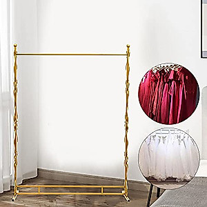 80.7"Retail Gold Clothes Racks for Boutique Wedding Dress Display Stand ,Heavy Duty Commercial Garment Rack Rod, Large Metal Floor Standing Hanging Boutique Display Clothes Rack,Industrial Pipe Rack