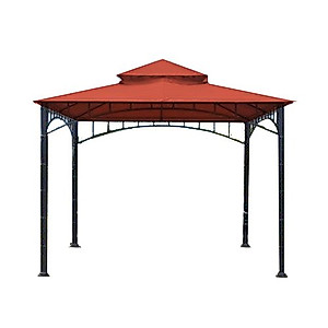 Garden Winds Replacement Canopy Top Cover for Summer Veranda Gazebo - Riplock 350 - Terra Cotta - TOP Tier 36" X 36", Bottom Tier 128" X 128"