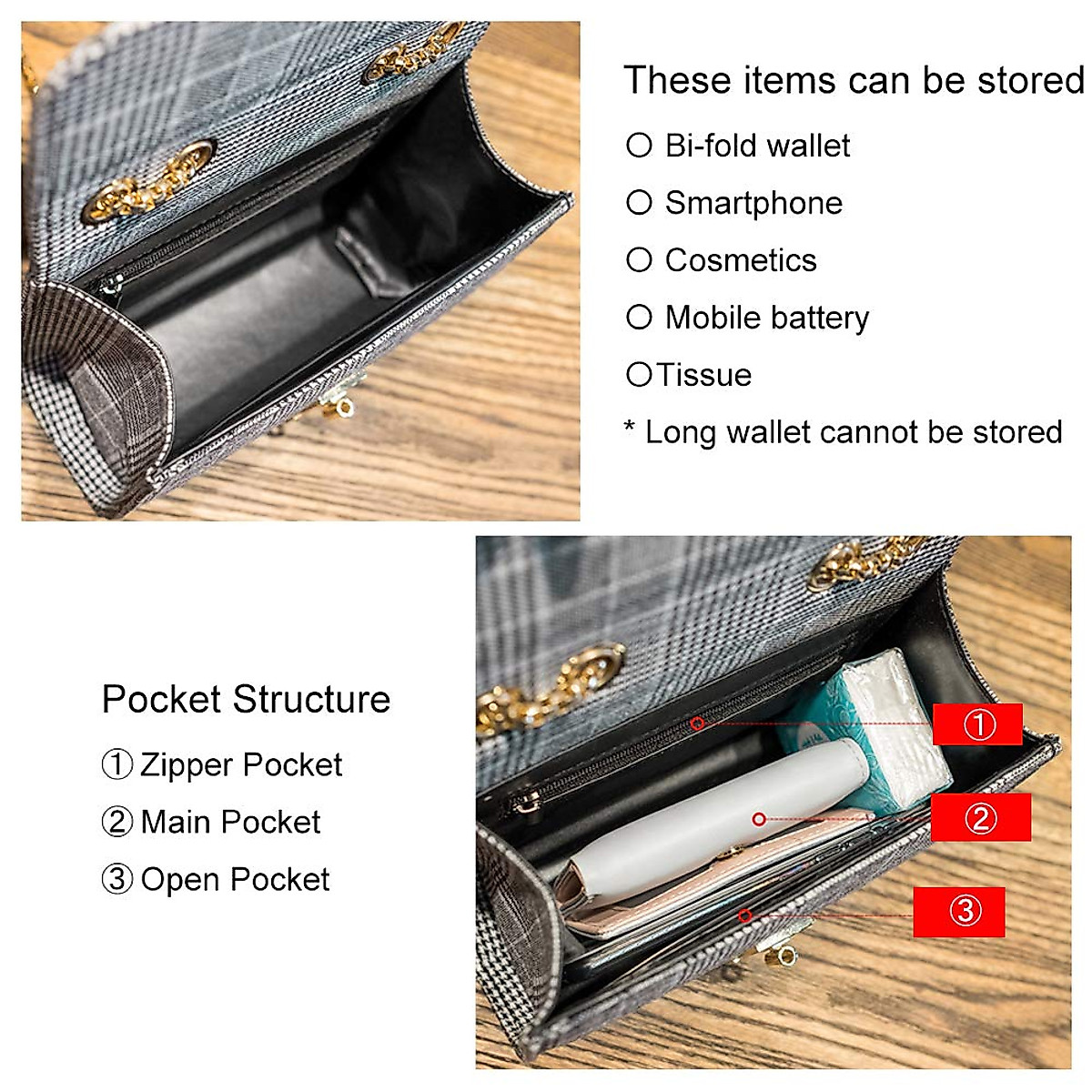 Small Crossbody Bag for Women, Cute Leather Clutch Purses for Girls, Mini Shoulder Bag with Chain Strap (black1)