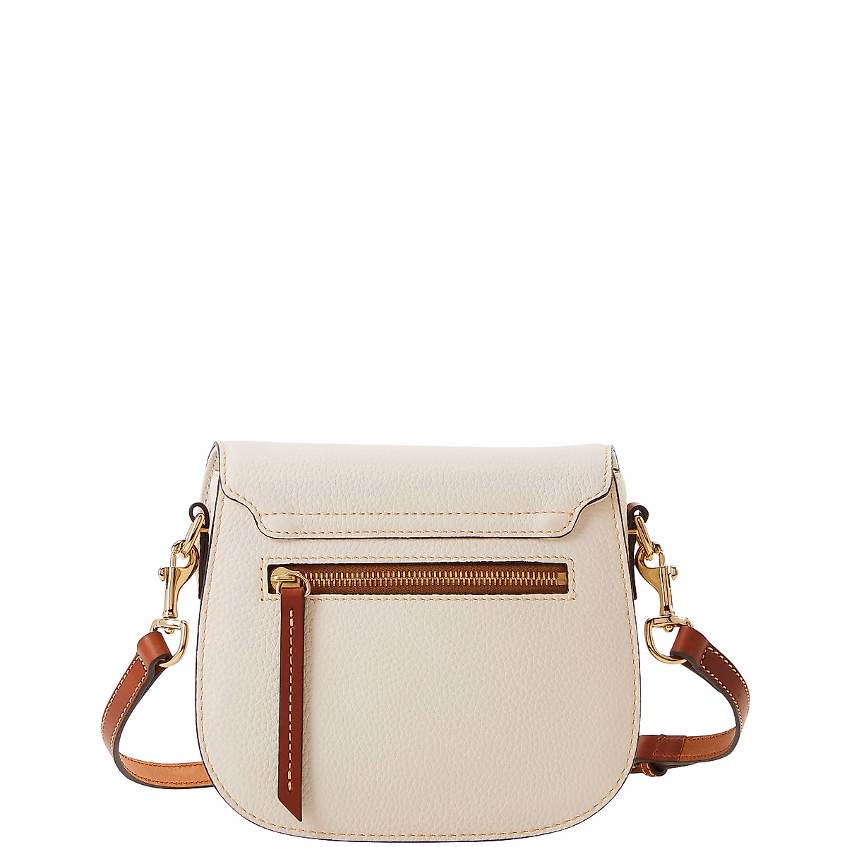 Dooney & Bourke Handbag, Pebble Grain Saddle Bag Crossbody - White