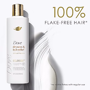 Dove Damage Therapy Derma Conditioner Dryness + Itch for Flaky Scalp with Pyrithione Zinc and Coconut Oil 12 Fl Oz