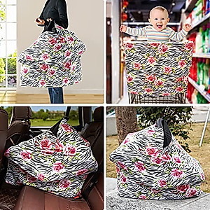 SYNPOS Nursing Covers for Breastfeeding, 360° Full Privacy Breastfeeding Cover, Multi-Purpose Baby Car Seat Cover, Shopping Cart Cover, Stroller Cover, Soft Nursing Apron for Breastfeeding