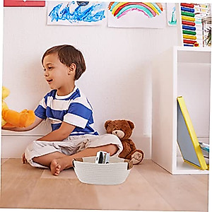 LIGHTAOTAO Cotton Rope Storage Basket White Hamper Baby Decor White Decor Cotton Rope Basket Jute Rope Basket Decorative Woven Basket Bathroom Organizing Baskets Cotton Basket Blanket