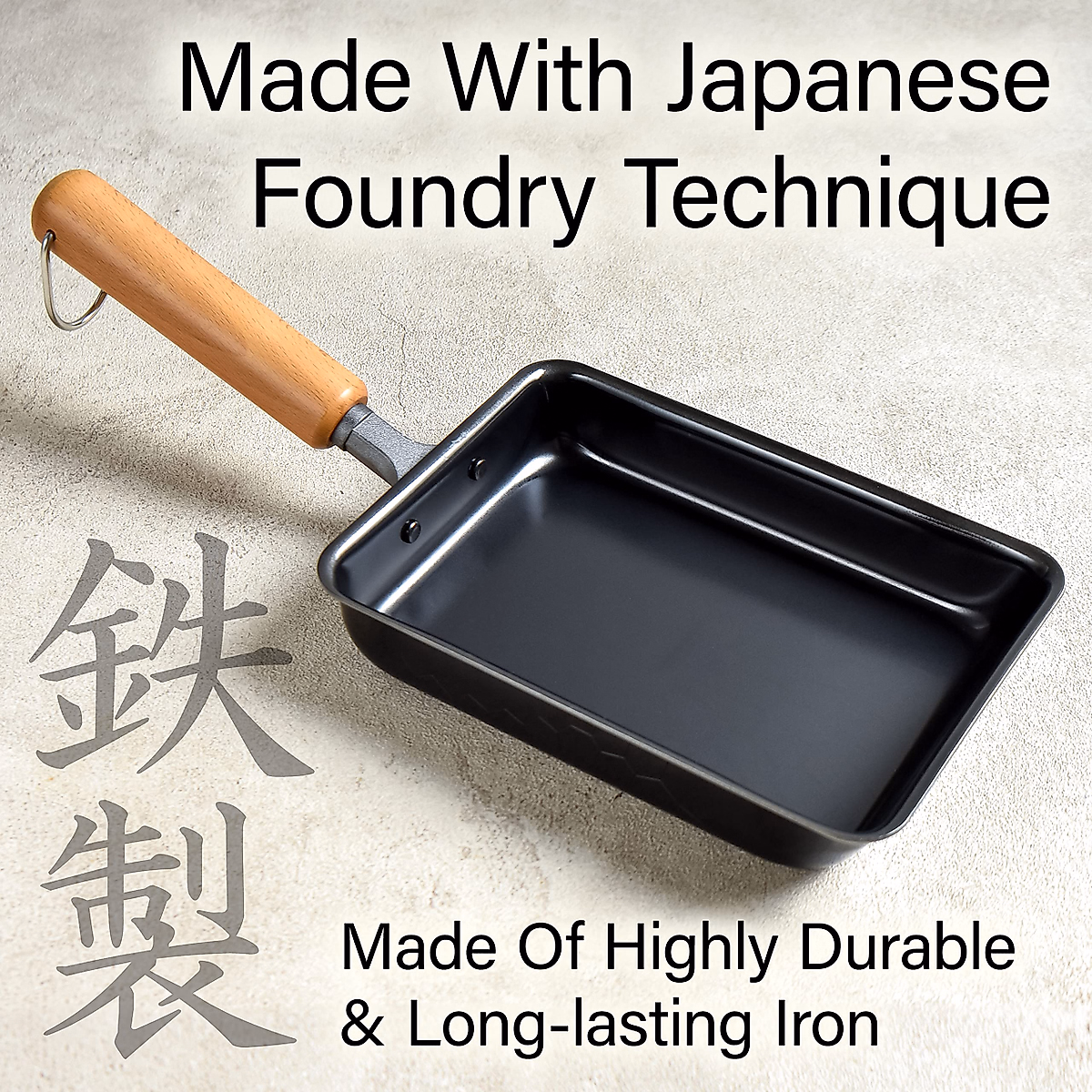 Japanese Iron Tamagoyaki Omelette Pan, Egg Pan Skillet, Light and easy to use,PFOA Free,Made in Japan【YAMASAN】