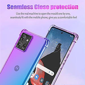 Gufuwo Case for Motorola ThinkPhone Case, Moto ThinkPhone Cute Case Girls Women, Gradient Slim Anti Scratch Soft TPU Phone Cover Shockproof Protective Case for Motorola ThinkPhone (Purple/Blue)