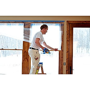 3M Hand Masker Advanced Masking Film, 72 in x 90 ft, Static Cling Keeps Film in Place, Prevents Liquids From Bleeding Through, Flake Resistant, For Indoors & Outdoors Use, 1 Roll (AMF72)