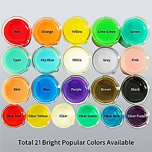 Mika3D ABS Like UV Curing Transparent 3D Resin Bundle, Clear Yellow/Green/Purple ABS-Like 3D Printer Tough High Precise Resin, for LCP/DLP Printing, 3 Bottles Total 1.5kgs High Tough Clear 3D Resin