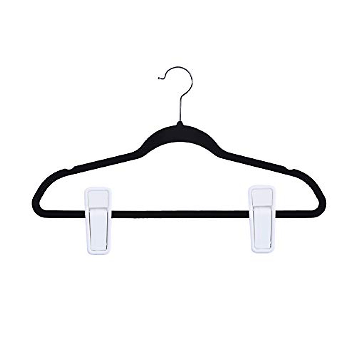 ONE250 Premium Heavy Duty ABS Plastic Slim-line Hanger Set of Finger Clips for Velvet Hangers - 20 Pack (White)