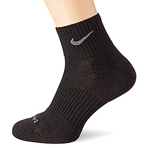 Nike Dri-Fit Half Cushion Quarter Socks (3 Pack) Black SX4835-001 Size Large (8-12)
