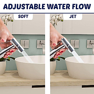 Bidet Sprayer Head, Stainless Steel Handheld Bidet Sprayer kit with Hook, Baby Cloth Diaper Sprayer, Easy to Install for Personal Hygiene and Bedpan WC Sprayer