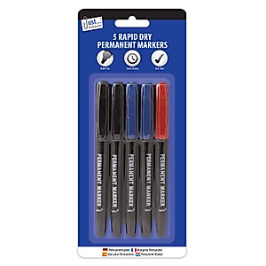 Just stationery Rapid Dry Permanent Marker (Pack of 5)
