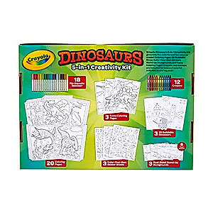 Crayola Dinosaur 5-in-1 Art Kit, Dinosaur Toys Alternative, Gift for Kids, Ages 4, 5, 6, 7