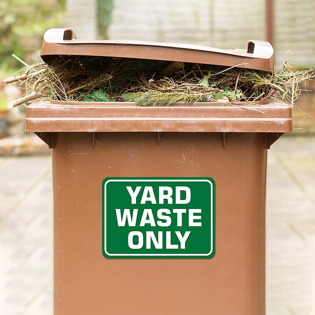 Yard Waste Sticker Yard Waste Only Signs 2 Pack 10" x 7" Recycle Yard Debris Only Stickers, Self Adhesive Vinyl Water Proof Yard Waste Decals, Outdoor & Indoor