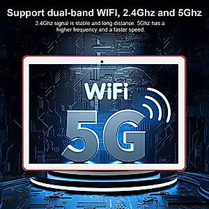 DUODUOGO Android Tablet 10 inch, Newest 5G Dual WiFi Tablet Computer with 4GB RAM + 64GB ROM + 128GB Expand Storage, Quad-Core, HD IPS Display, Daul Camera, 6000mAh Battery, Bluetooth, GPS (DGO-S5E)