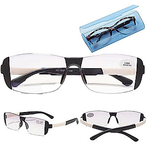MeRcri Anti-blue Anti-fatigue Far and Near Dual Use Reading Glasses, High Hardness Blue Light Blocking Glasses for Women & Men (+4.00/(75-),Black)