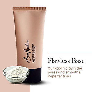 SheaMoisture Mattifying Primer - Matte Face Primer Hydrates and Balances Skin - Made with Organic Shea Butter, Tea Tree and Kaolin Clay (Good for oily, acne prone or sensitive skin) 1 Pack (1.7oz)