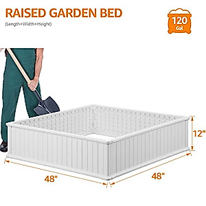 Leisurelife 4X4FT Raised Garden Bed Kit for Gardening,Elevated Plastic Planter Box for Vegetables Flowers, Herbs, Fruits