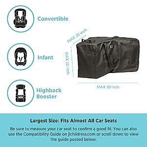 J.L. Childress Universal Side-Carry Car Seat Travel Bag, Black