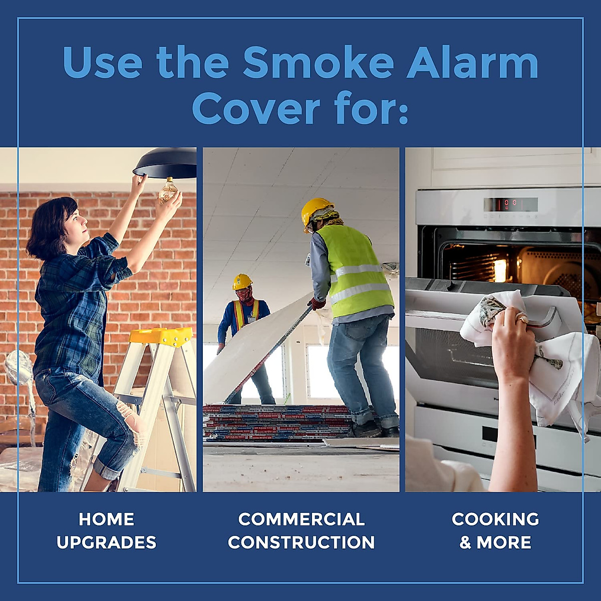 IMPRESA [12 Pack] Temporary Smoke Detector Cover to Protect Vital Alarms - Smoke Alarm Paint Cover During Construction - Fire Alarm Cover Set That Fits Most Models - Fire Alarm Covers Plastic