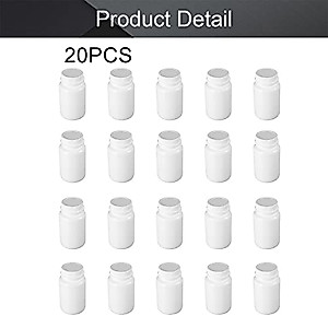 Othmro 20Pcs 5.07oz PE Plastic Containers Lab Chemical Reagent Bottles 150ml Wide Mouth Storage Bottles 32.5mm ID Round Sample Liquid Storage Container Sealing Bottles with Cap for Food Stores White