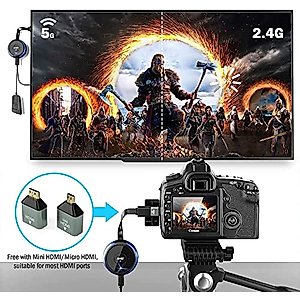 Wireless HDMI Transmitter and Receiver 4K, TIMBOOTECH Streaming Media Video/Audio/File HDMI Wireless Extender 5G Kit for Laptop, Camera, Cable Box, Netfix, PS5, Phone to Monitor, Projector, HDTV 165FT