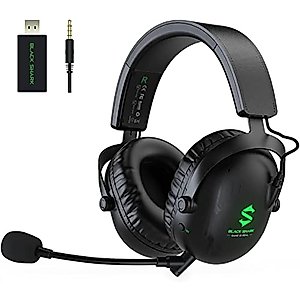 Black Shark Wireless Gaming Headset with Detachable Ultra Clear Microphone - Bluetooth 5.2 - Wired 3.5MM - 2.4 Ghz Wireless 3 Modes, Hi-Fi 7.1 Sound Over Ear for PC, PS5, PS4, Xbox One, Switch Gamer