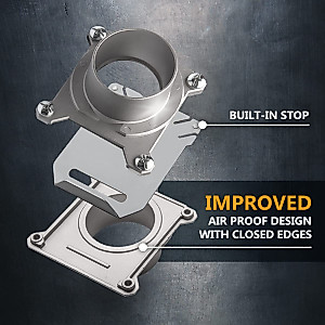 POWERTEC 70325 Blast Gate 2-1/2 Inch, w/Anti Clog and Air Leak Seal for Dust Collection