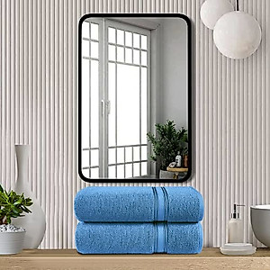 Hotel Spa Luxury Bath Sheet - 2 Pack - Oversized Bath Towels Extra Large 35 x 65 - 100% Cotton Extra Large Bath Towels, Hotel Towels, Soft Absorbent Everyday Use Easy Care Towel Set - Sky Blue Towels