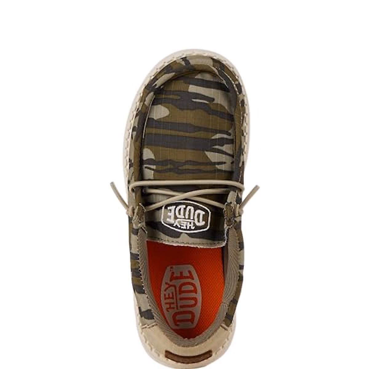 Hey Dude Boy's Wally Mossy Oak Original Botttomland T Camo Size 5 | Youth's Shoes | Youth Slip-on Loafers | Comfortable & Light-Weight
