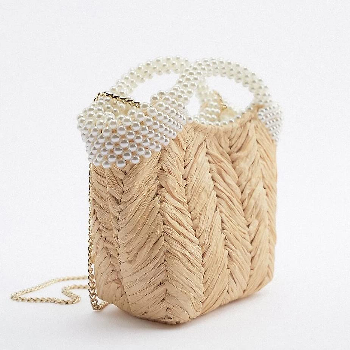 WPYYI Handle Bag Handmade Rattan Wicker Woven Totes Summer Beach Bali Travel Shoulder Corssbody Bag